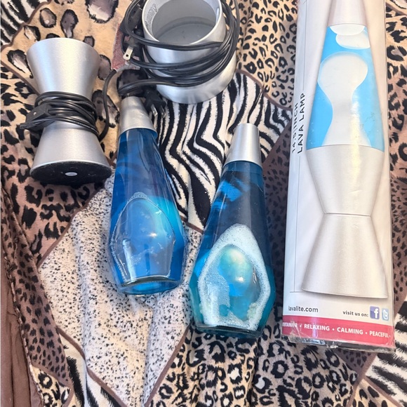 Dining | Silver And Blue Lava Lamps Two Sets Of Lava Lamps | Poshmark